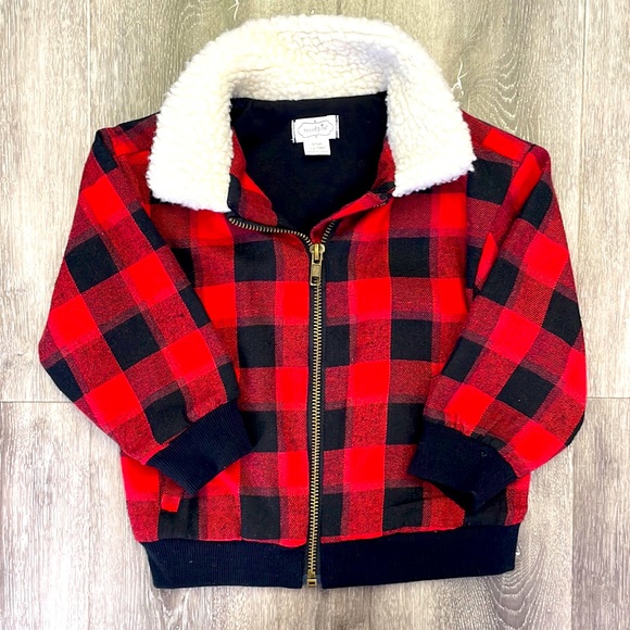 Mud Pie | Jackets & Coats | Mud Pie Red And Black Buffalo Print Bomber ...